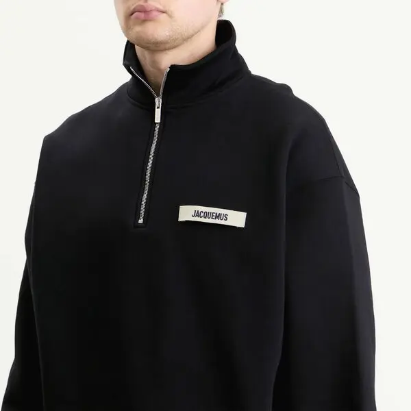 Jacquemus Grosgrain Zip Sweat - Black