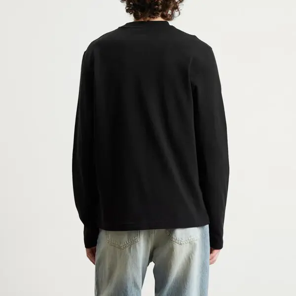 Jacquemus Grosgrain Logo Long Sleeve T-shirt - Black
