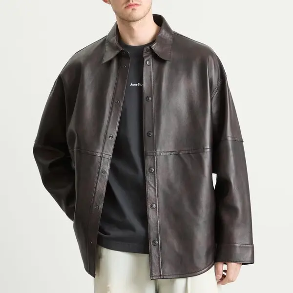 Acne Studios Laraw Nappa Overshirt - Red/black