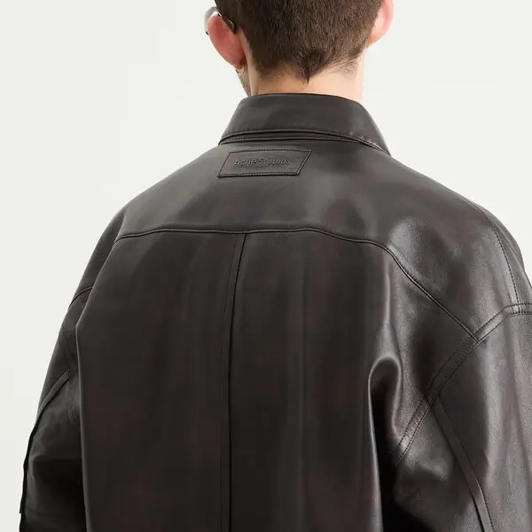 Acne Studios Laraw Nappa Overshirt - Red/black