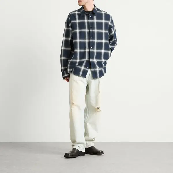 Acne Studios Setar Long Sleeve Flannel Shadow Check Shirt