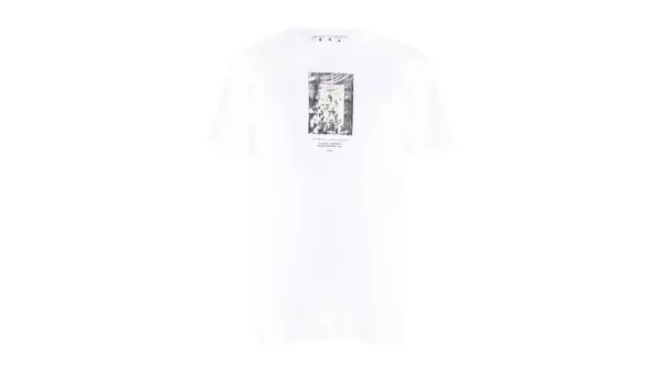 Off-White Off Paint Mirror Logo Slim Fit T-shirt - White