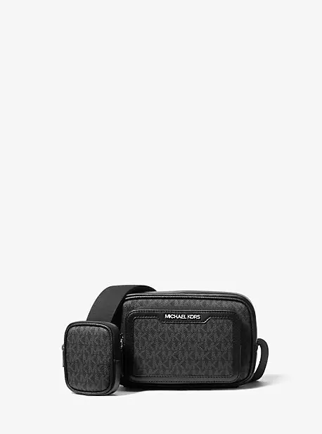 Michael Kors Cooper Signature Logo Camera Crossbody Bag With Pouch - Black