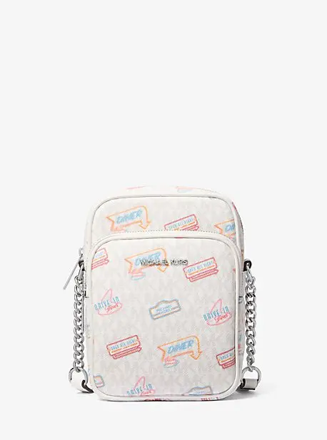 Michael Kors Printed Logo Crossbody Bag - White