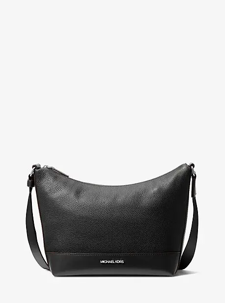 Michael Kors Cooper Pebbled Leather Crescent Bag - Black