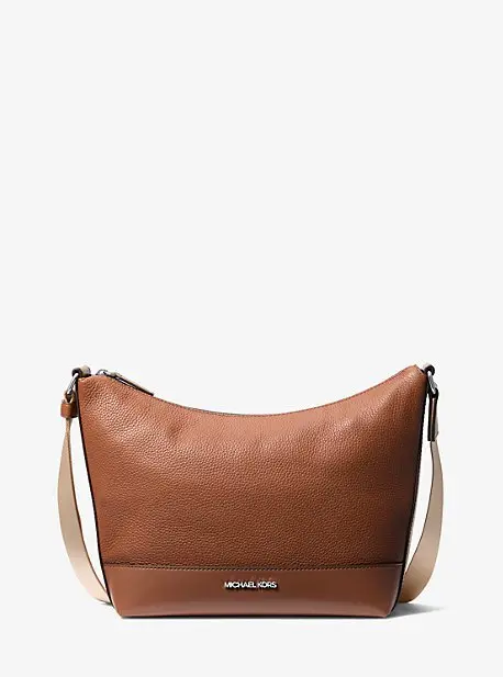 Michael Kors Cooper Pebbled Leather Crescent Bag - Brown