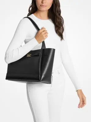 Michael Kors Reed Large Pebbled Leather Tote Bag - Black