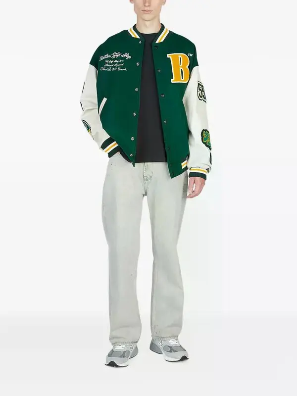 BETTER GIFT SHOP Leather-sleeve Appliqué Varsity Jacket
