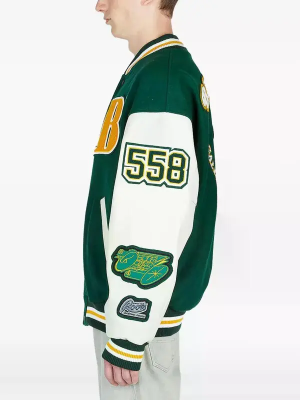 BETTER GIFT SHOP Leather-sleeve Appliqué Varsity Jacket