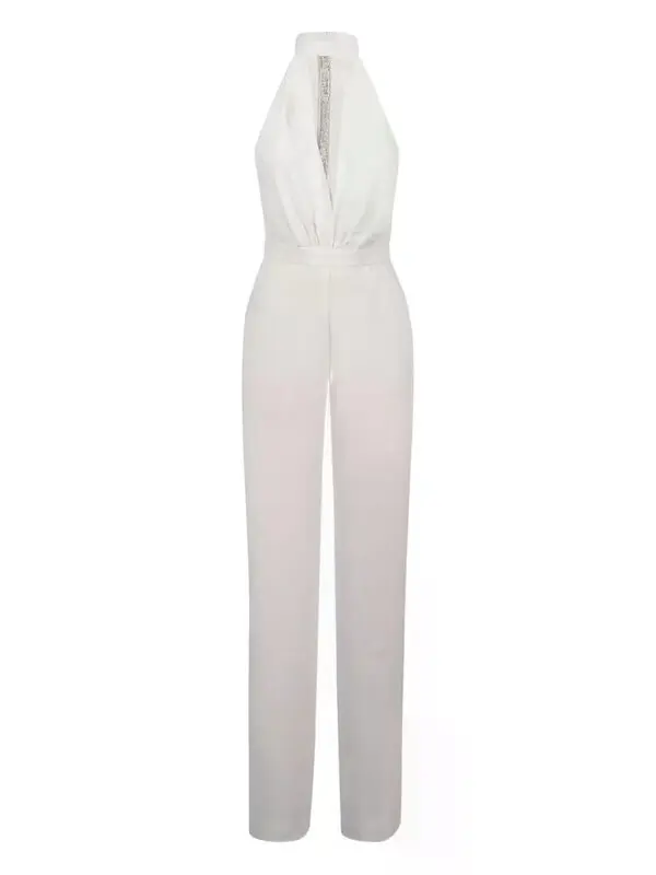 NUE Halterneck Embellished Jumpsuit - White