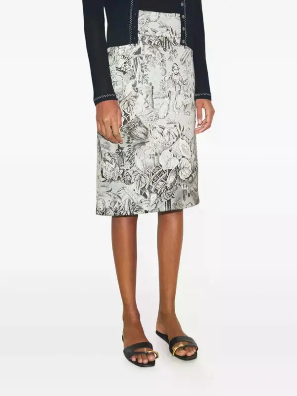 Tory Burch Printed Viscose Pencil Skirt