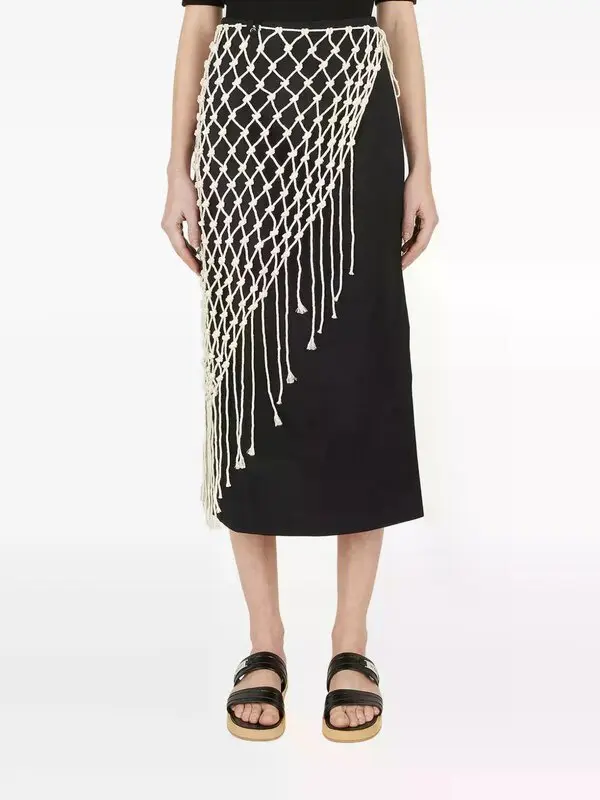 WYNN HAMLYN Macramé-overlay Skirt