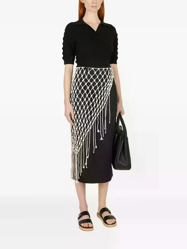 WYNN HAMLYN Macramé-overlay Skirt