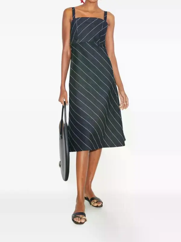 Tory Burch Striped Cotton-blend Midi Dress