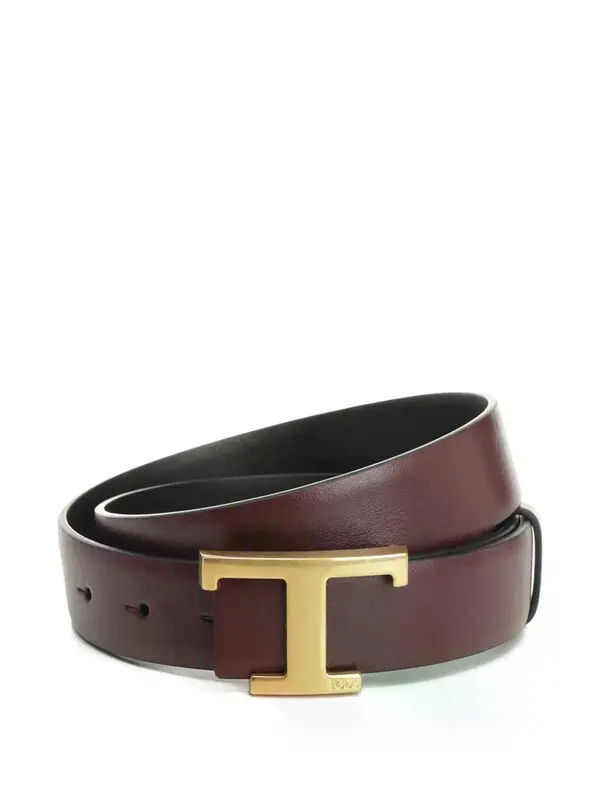 TOD'S T-buckle Leather Belt - Brown