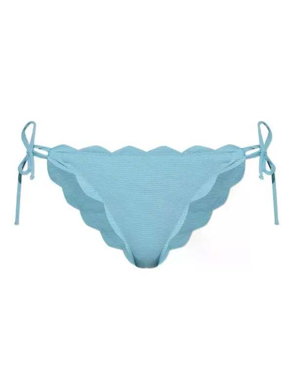 Marysia Scalloped-edge Bikini Bottom - Blue