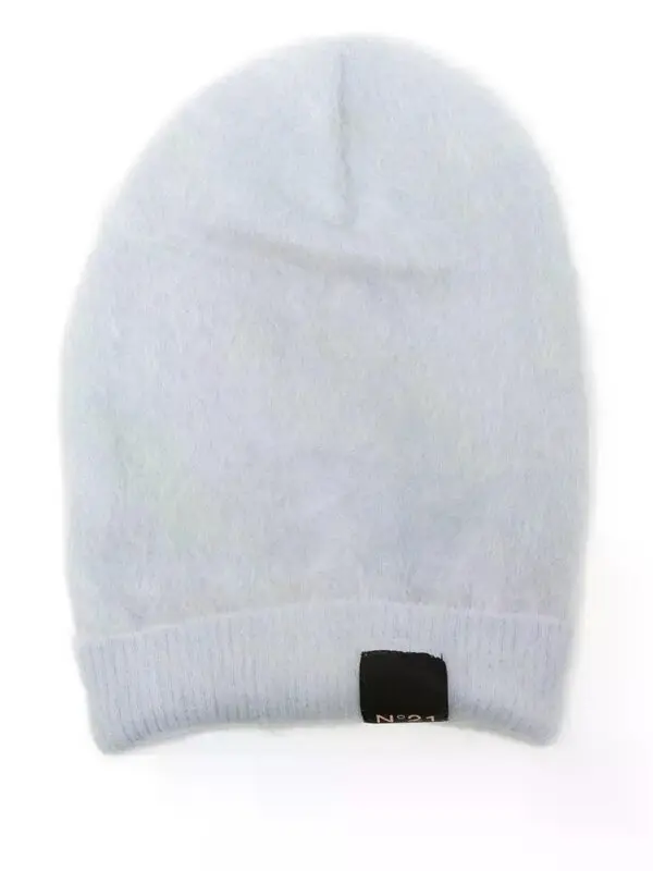 N°21 Logo-tag Mohair Beanie - Blue