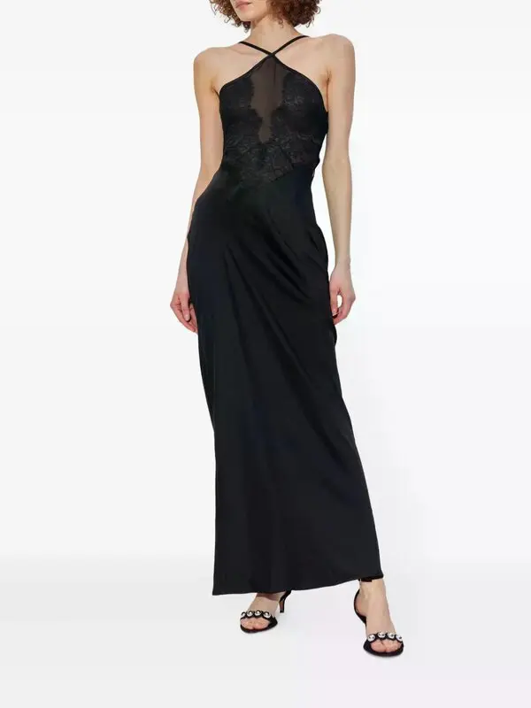 IRO PARIS Lace-insert Midi Slip Dress