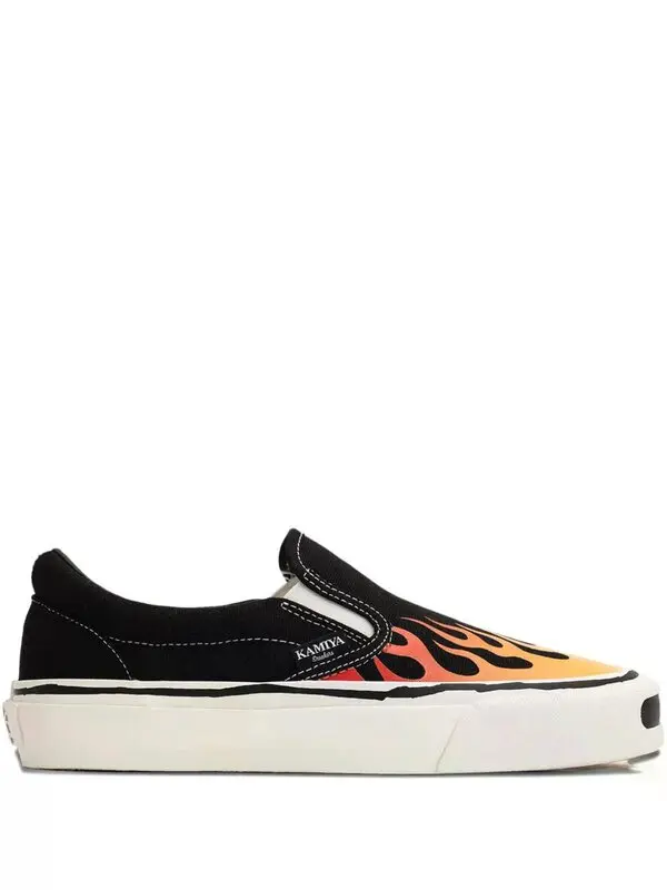 KAMIYA Cornell Flame-pattern Slip-on Sneakers
