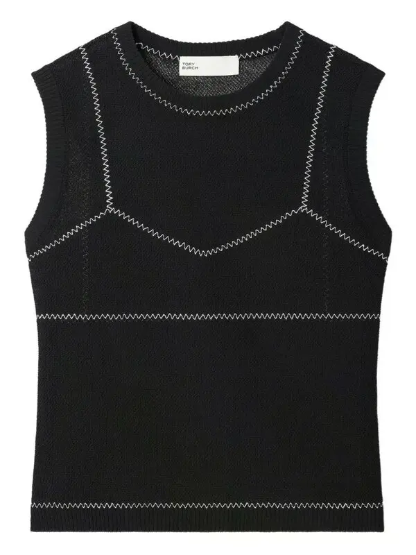 Tory Burch Mesh-panel Sleeveless Top