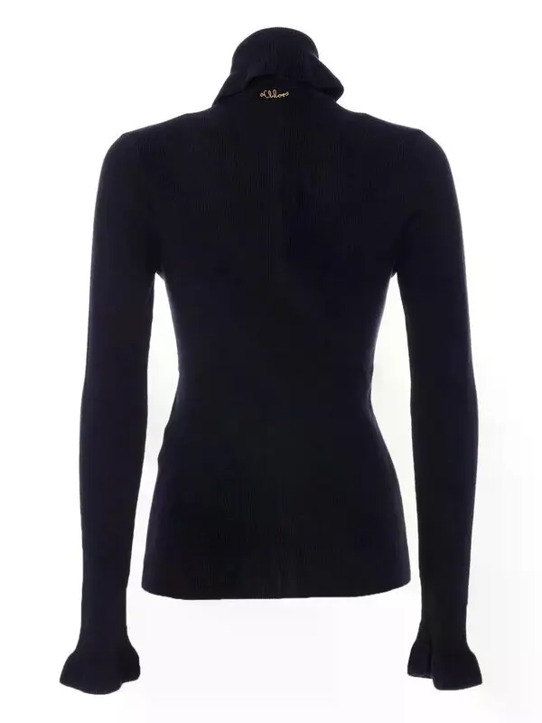 Chloé High-neck Ruffled-cuff Sweater