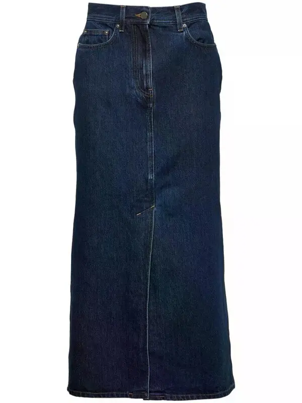 LOULOU Rona Denim Maxi Skirt
