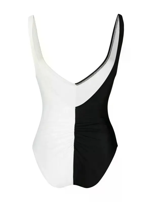 Solid & Striped Colour-block Swimsuit