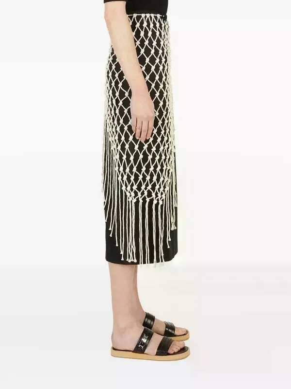 WYNN HAMLYN Macramé-overlay Skirt