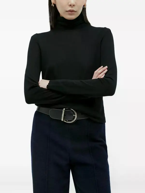 Chloé Circular-buckle Leather Belt - Black