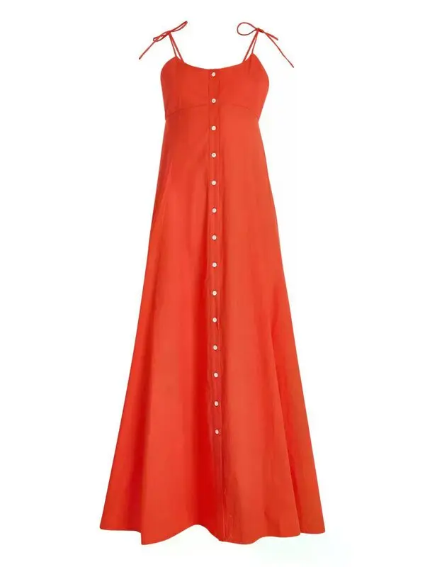 Rosie Assoulin Button-front Tie-strap Maxi Dress