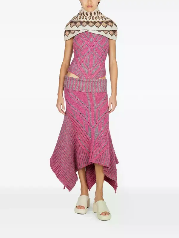 PAOLINA RUSSO Warrior Fairisle-pattern Knitted Poncho
