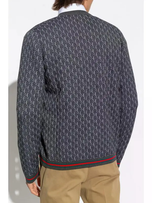 Gucci Gg Monogram Wool-silk Cardigan