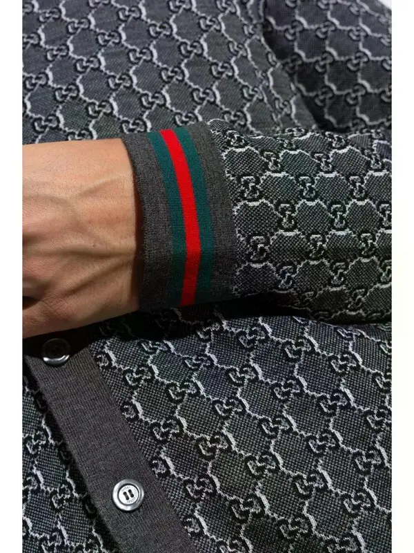 Gucci Gg Monogram Wool-silk Cardigan