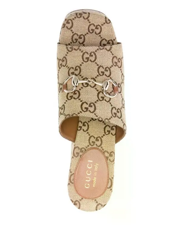 Gucci Horsebit Detail High Wedge Sandals