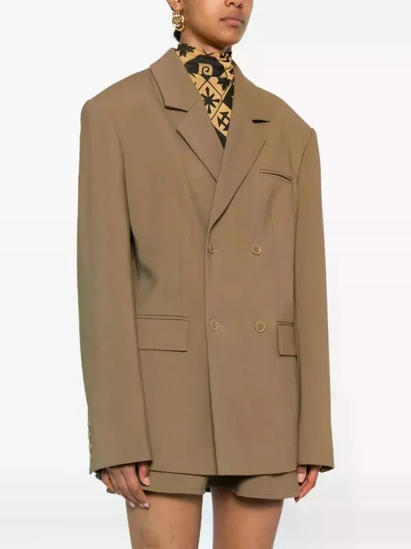 Nanushka Double-breasted Blazer - Brown