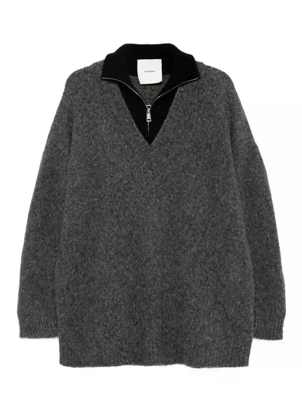 Nanushka Zip-up Sweater - Grey