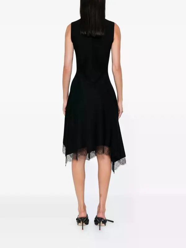 Alexander McQueen Lace-trimmed Sleeveless Midi Dress - Black