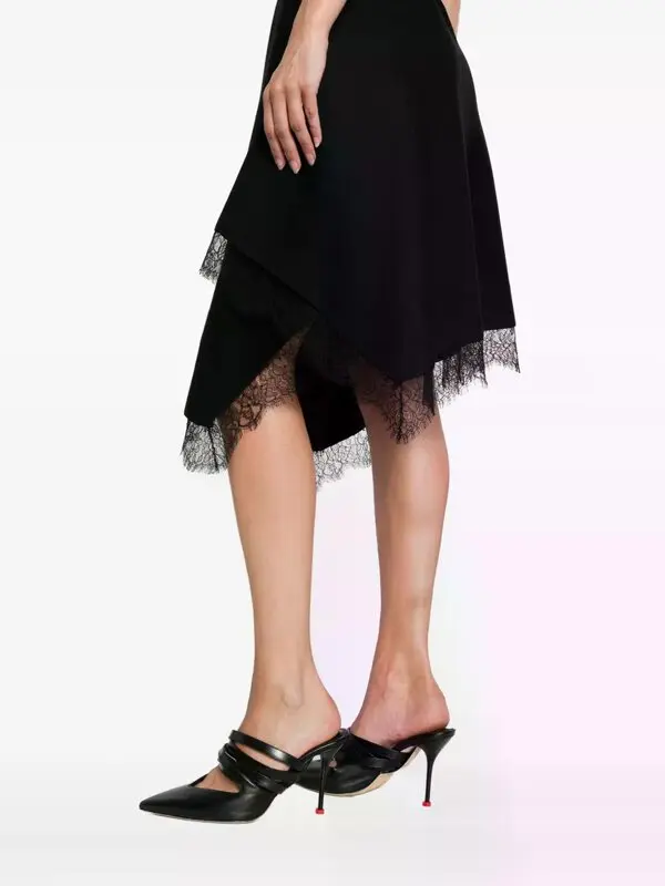 Alexander McQueen Lace-trimmed Sleeveless Midi Dress - Black