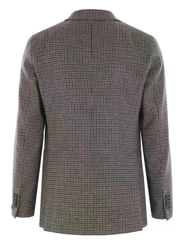 Tagliatore Houndstooth Wool Blazer - Brown