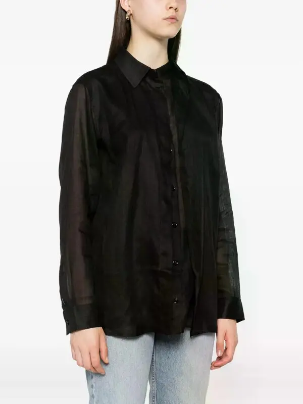 TOTEME Button-down Ramie Shirt - Black