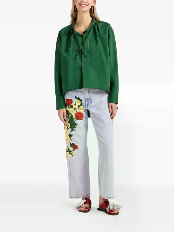 La DoubleJ Barrel Embroidered Floral Jeans