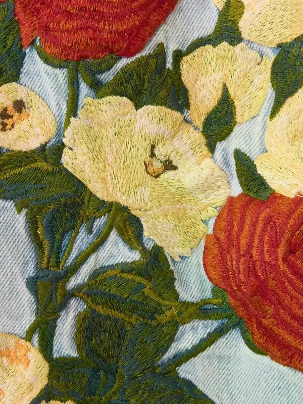 La DoubleJ Barrel Embroidered Floral Jeans