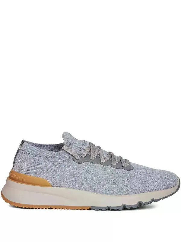 Brunello Cucinelli Jacquard Wool Knit Sneakers