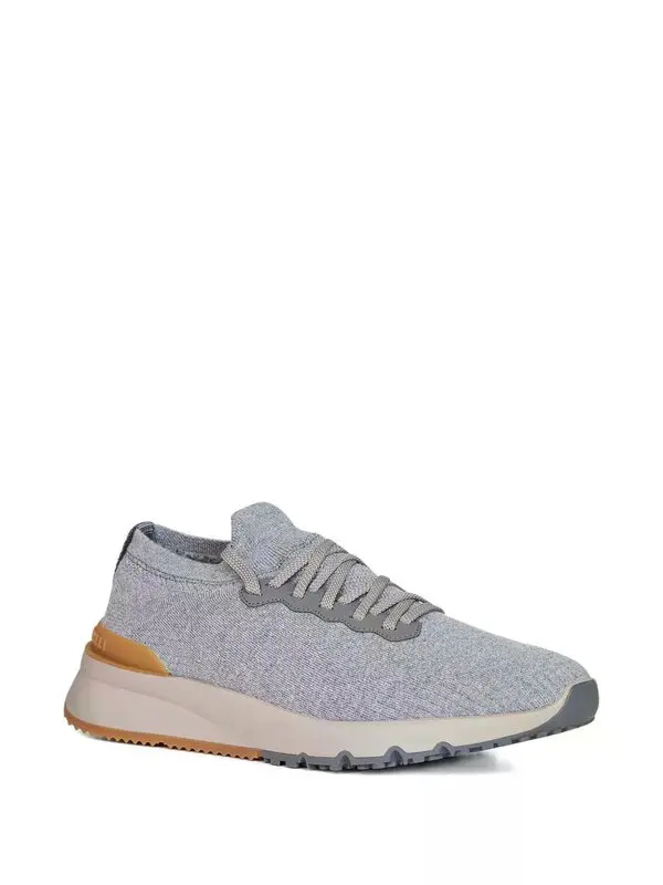 Brunello Cucinelli Jacquard Wool Knit Sneakers
