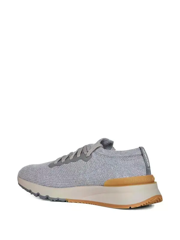Brunello Cucinelli Jacquard Wool Knit Sneakers