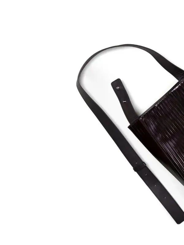 UMBER POSTPAST Pleated Leather Shoulder Bag