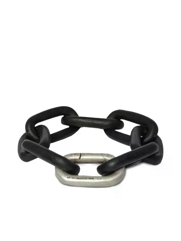 PARTS OF FOUR Sterling Silver & Wood Bracelet - Black