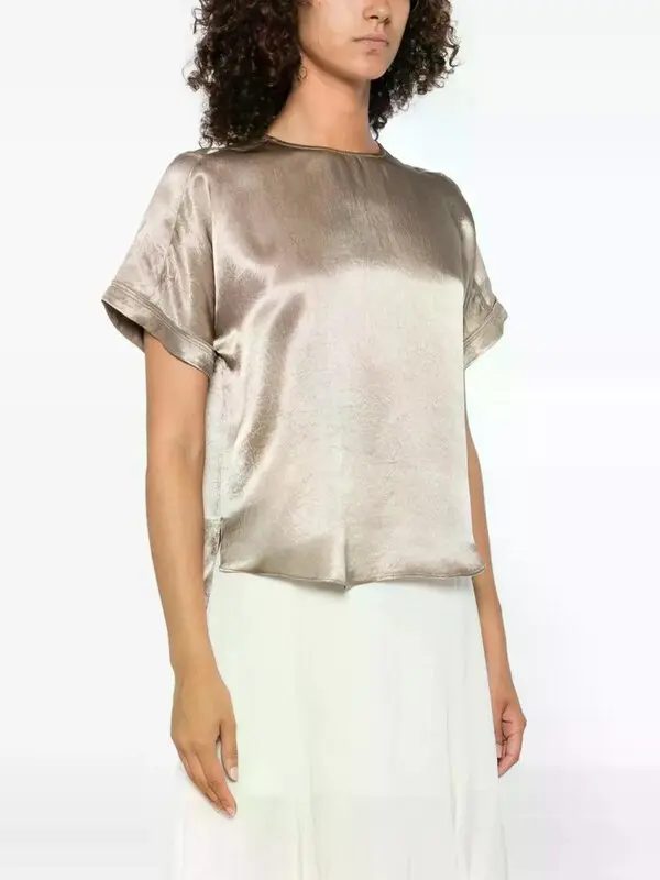 Simkhai Satin Short-sleeve Blouse