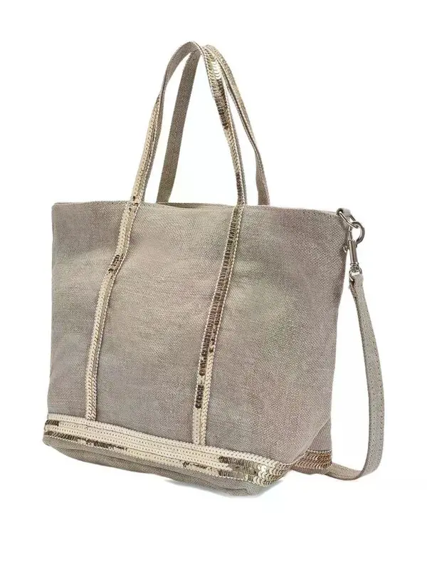 Vanessa Bruno Sequin-embellished Linen Tote - Neutrals