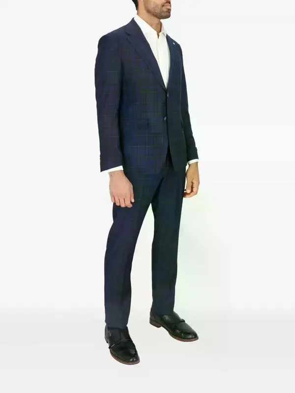 Scotch & Soda Checked Button-fastening Suit - Blue